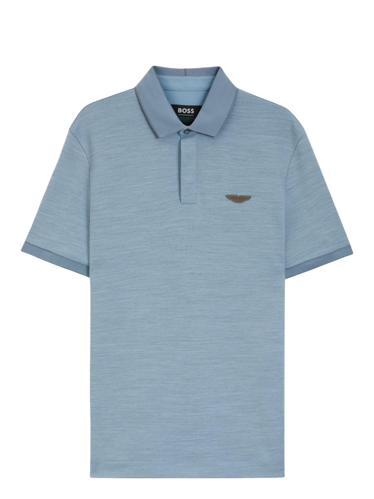 HUGO BOSS striped-trim polo shirt